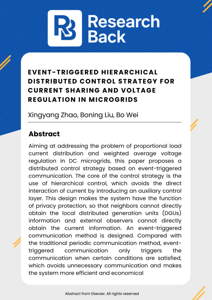 Event-triggered Hierarchical Distributed Control Strategy For Current Sharing And Voltage ...