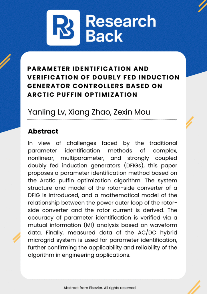 Parameter Identification And Verification Of Doubly Fed Induction Generator Controllers Based On ...